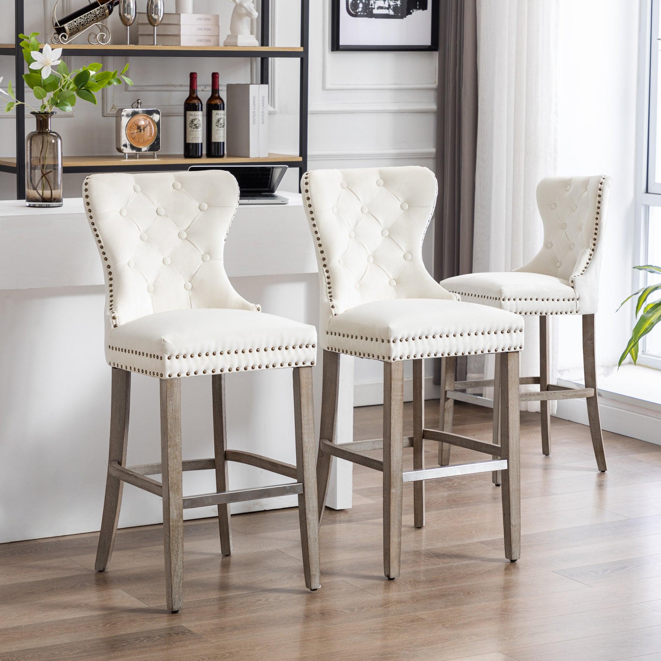 Silver velvet bar stools store