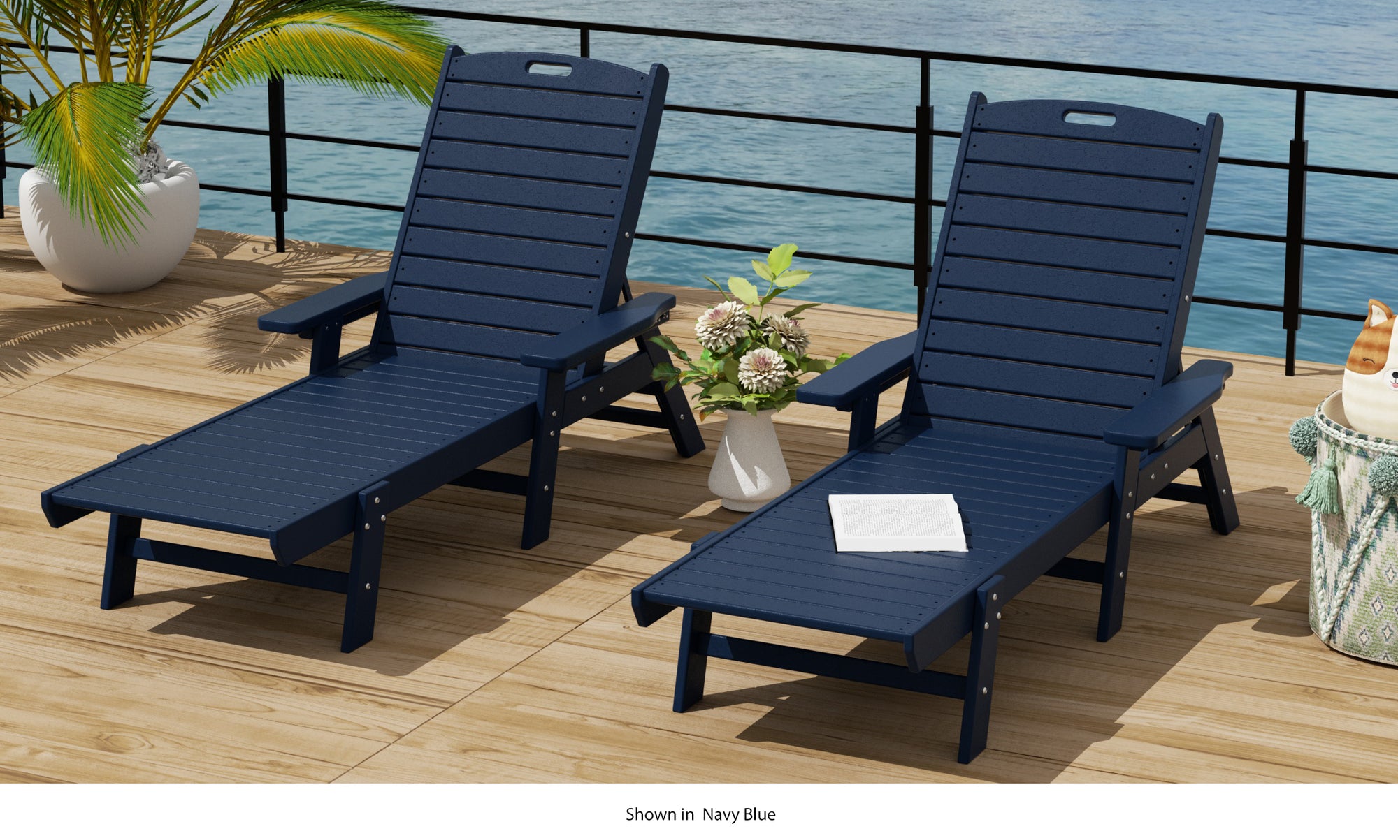 Paradise Poly Reclining Chaise Lounge (Set Of 2)