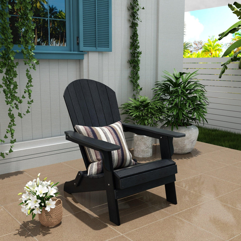 Florence Outdoor Folding Adirondack Seashell Chair (Set of 4)